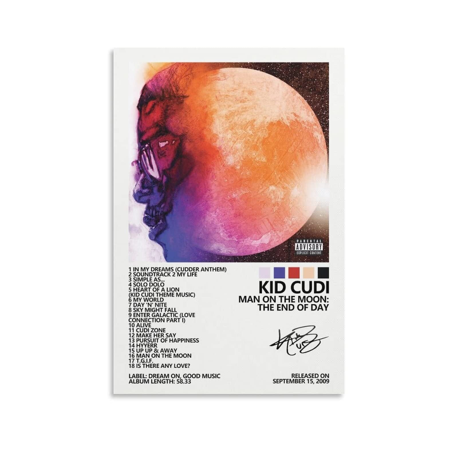 Kid Cudi Poster Man On The Moon Album Cover Poster for Room Aesthetic ...