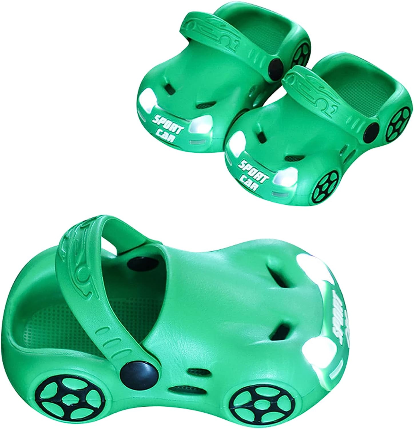Kid Cute Car Light Up Clogs Summer,Girls Boys Non-Slip Beach Sandals ...