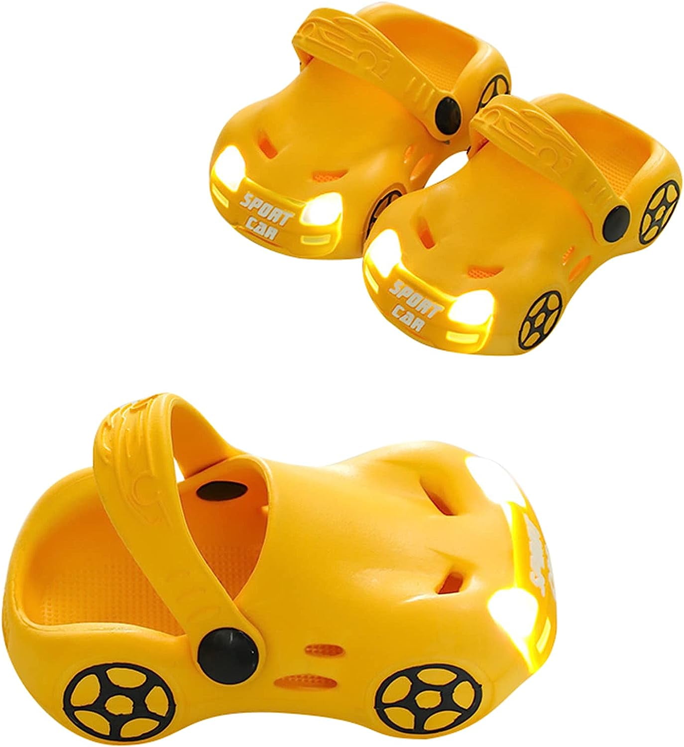 Kid Cute Car Light Up Clogs Summer,Girls Boys Non-Slip Beach Sandals ...