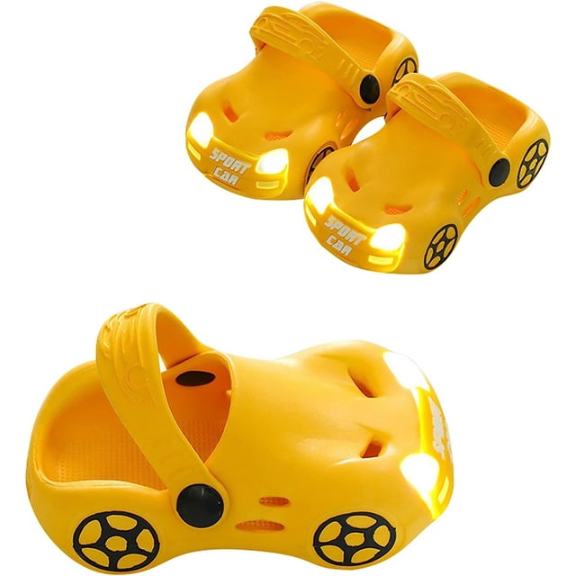 Kid Cute Car Light Up Clogs Summer,Girls Boys Non-Slip Beach Sandals ...