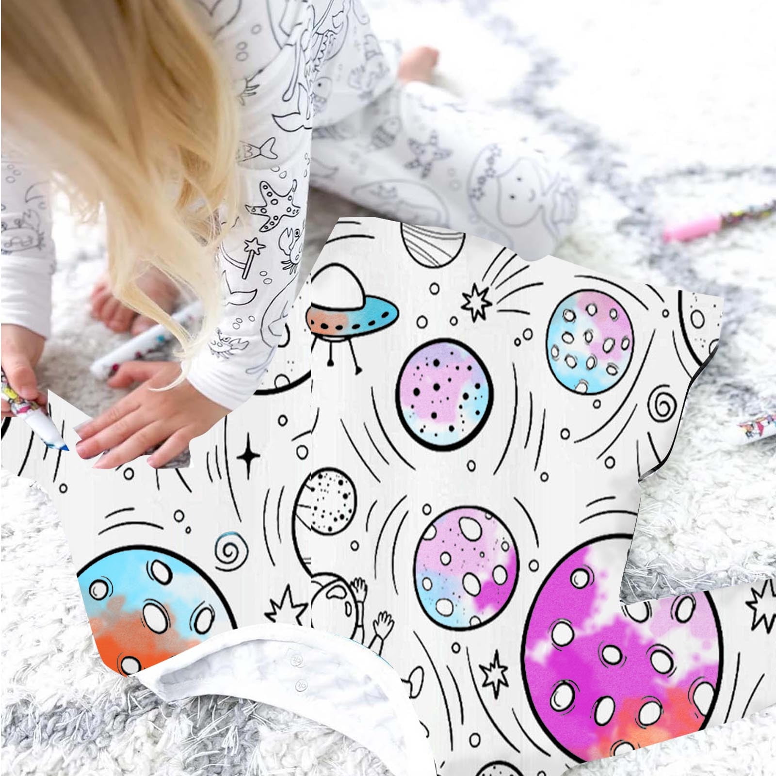 Kid DIY Hand Painted Colorable Leisure Comfort Set Boys Girls Funny ...