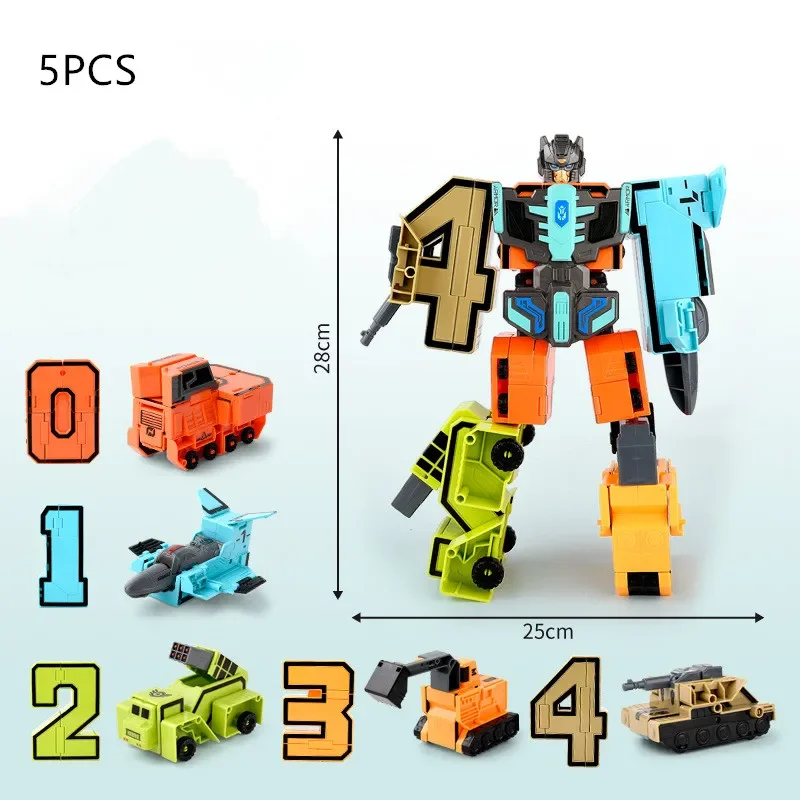 Kid Digital Numbers Deformation Letter Tank Warrior Action Figures ...