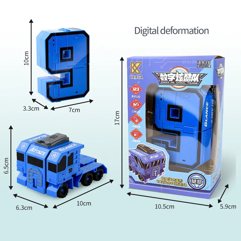 Kid Digital Numbers Deformation Letter Tank Warrior Action Figures ...
