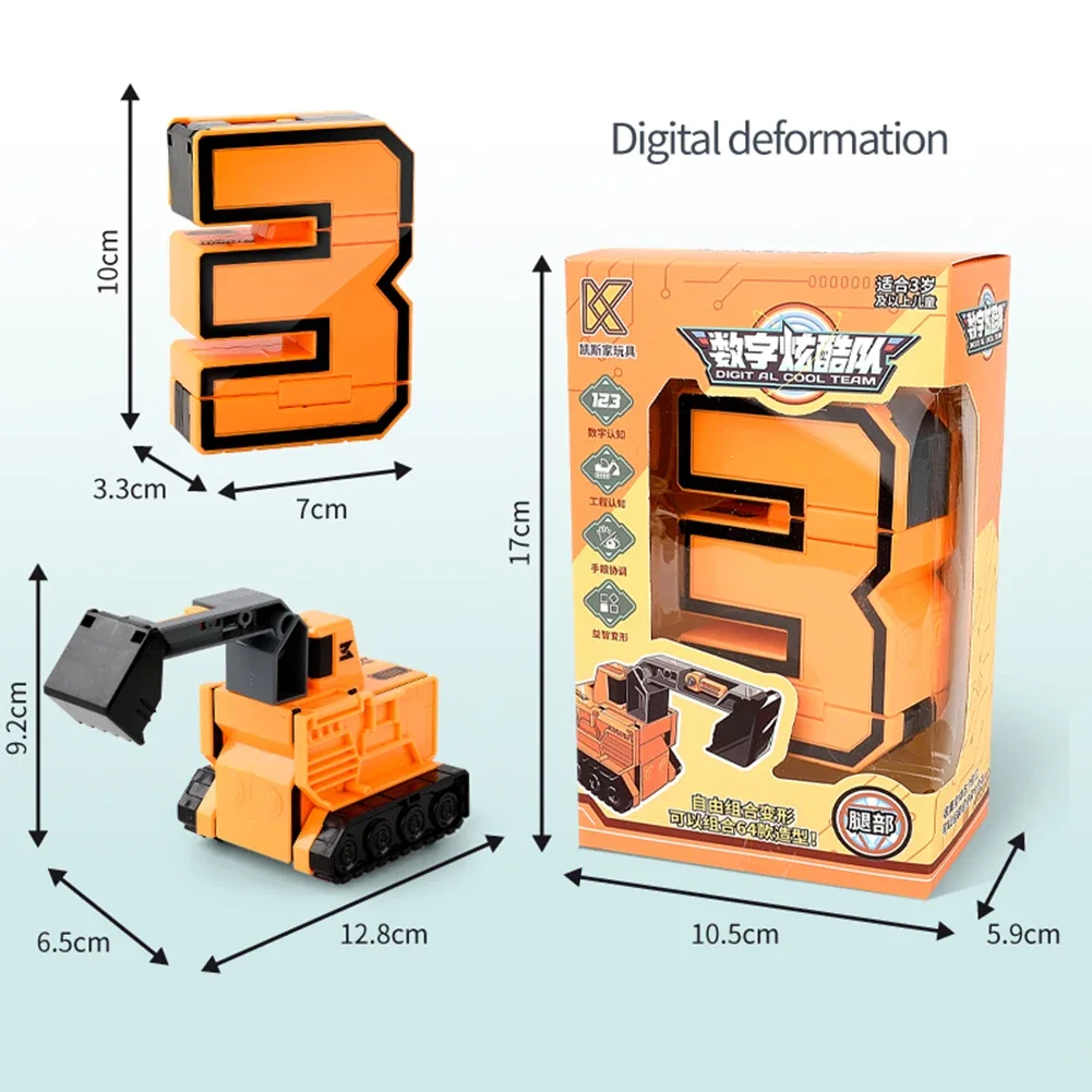 Kid Digital Numbers Deformation Letter Tank Warrior Action Figures ...