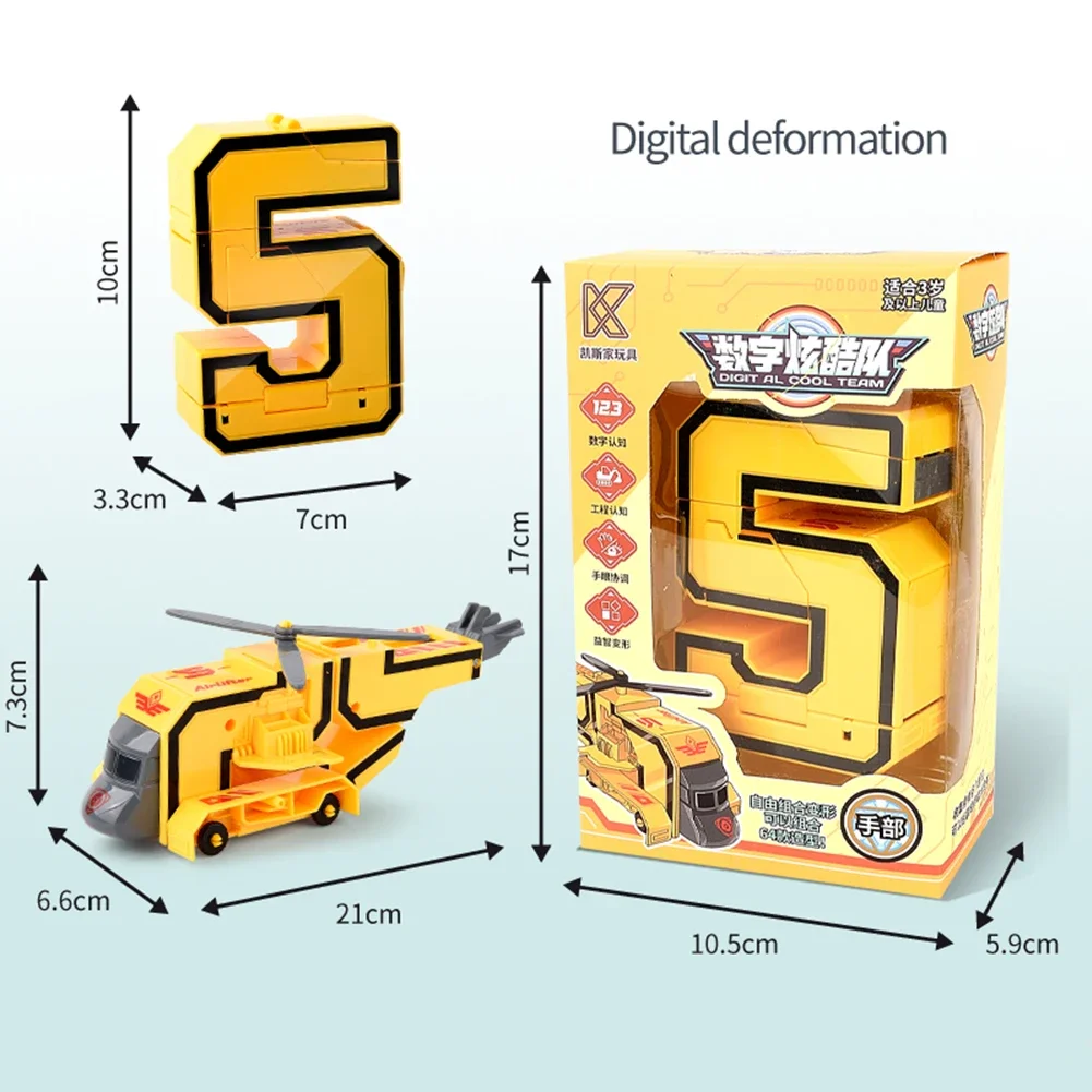 Kid Digital Numbers Deformation Letter Tank Warrior Action Figures ...
