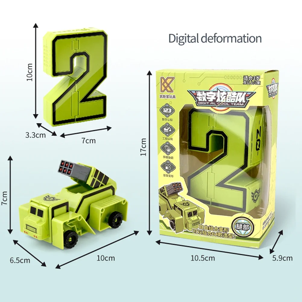 Kid Digital Numbers Deformation Letter Tank Warrior Action Figures ...