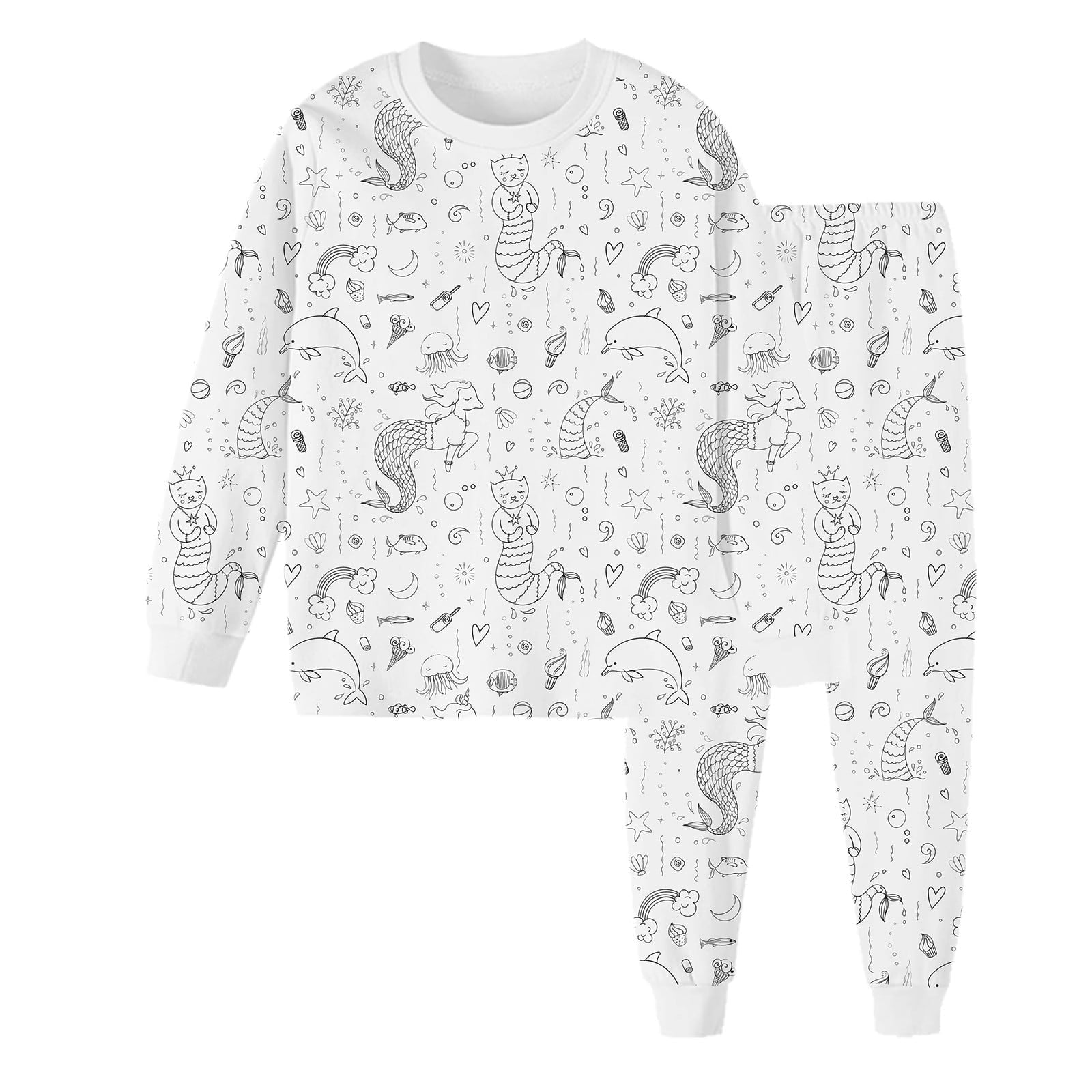 Kid Diy Hand Painted Homewear Set Color Me Pajamas for Kids Cute Funny ...