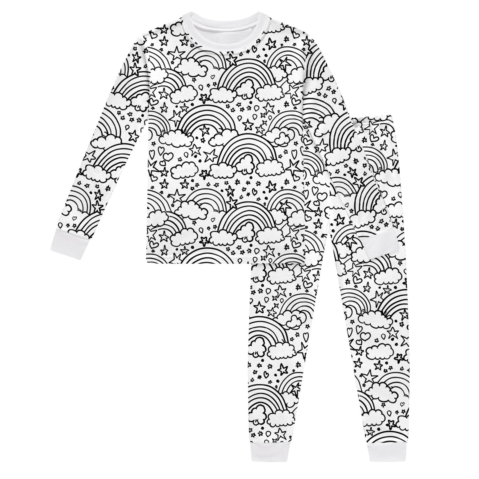 Kid Diy Hand Painted Homewear Set Coloring Pajamas for Boy and Girl ...