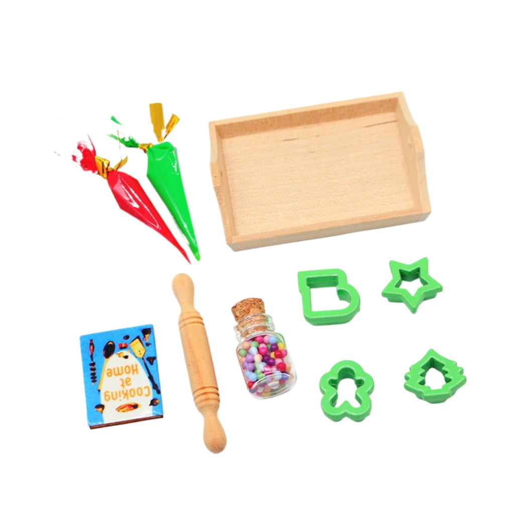 Kid Dollhouses Decors Toy Baking Book Eggs Tray Baking Pretend Playset ...