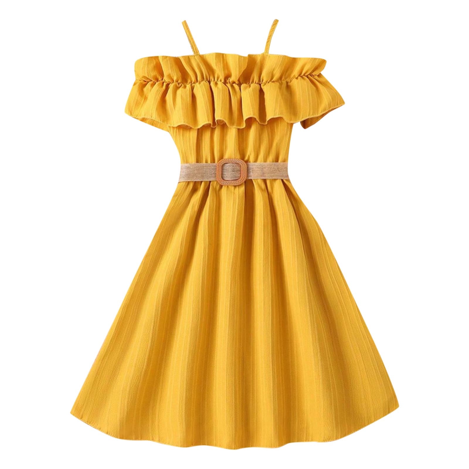 Kid Dresses Off Shoulder Casual Summer Princess Dresses A-Line Flowy ...