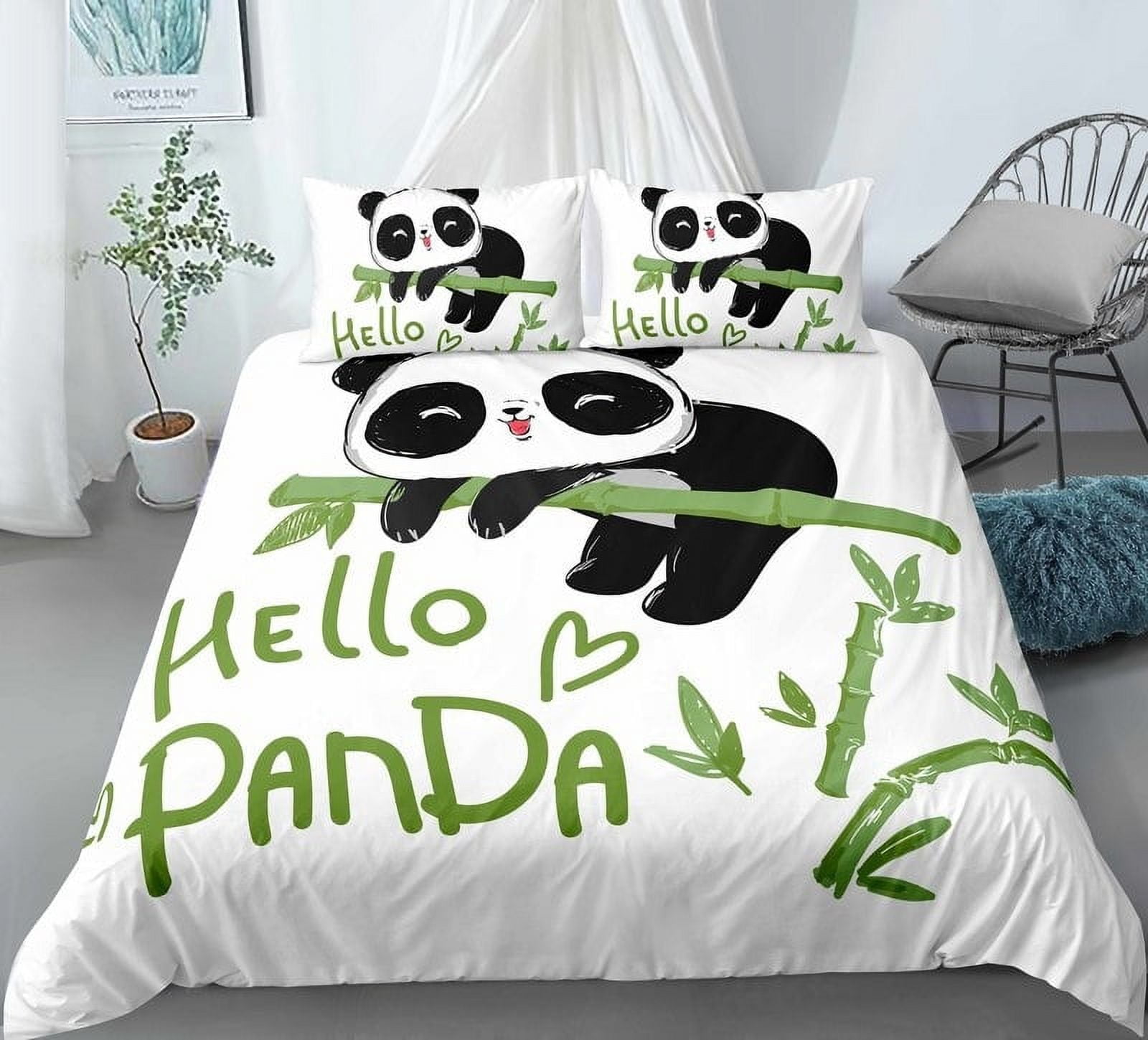 Kid Duvet Cover, Cute Panda Bedding Set for Bedroom Decor, Bear ...