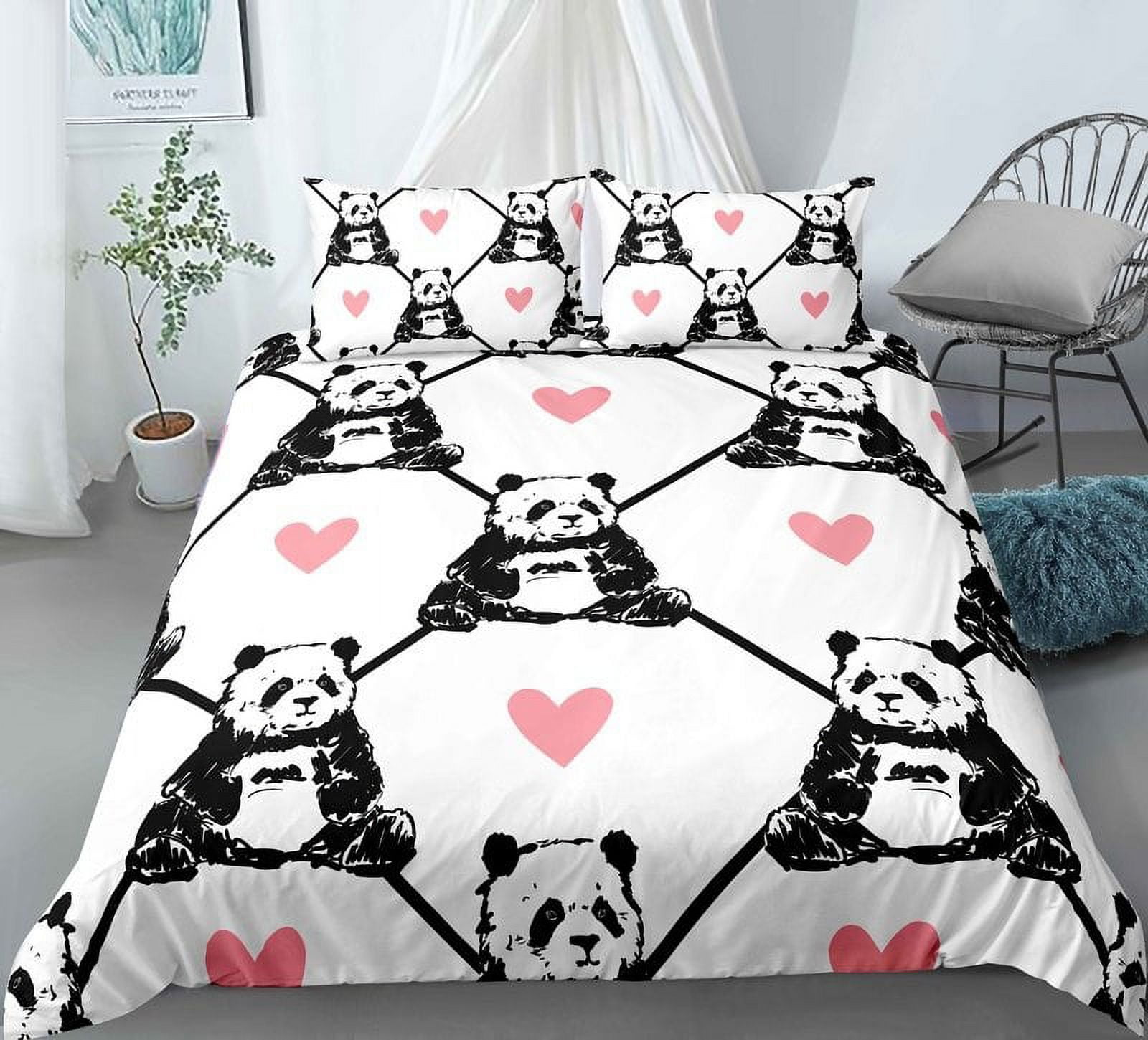 Kid Duvet Cover, Cute Panda Bedding Set for Bedroom Decor, Bear ...