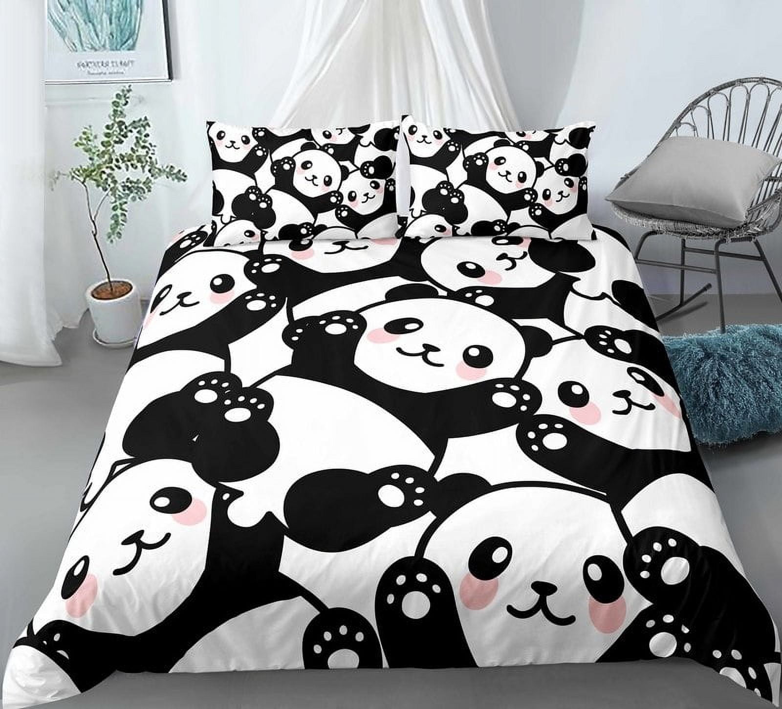 Kid Duvet Cover, Cute Panda Bedding Set for Bedroom Decor, Bear ...