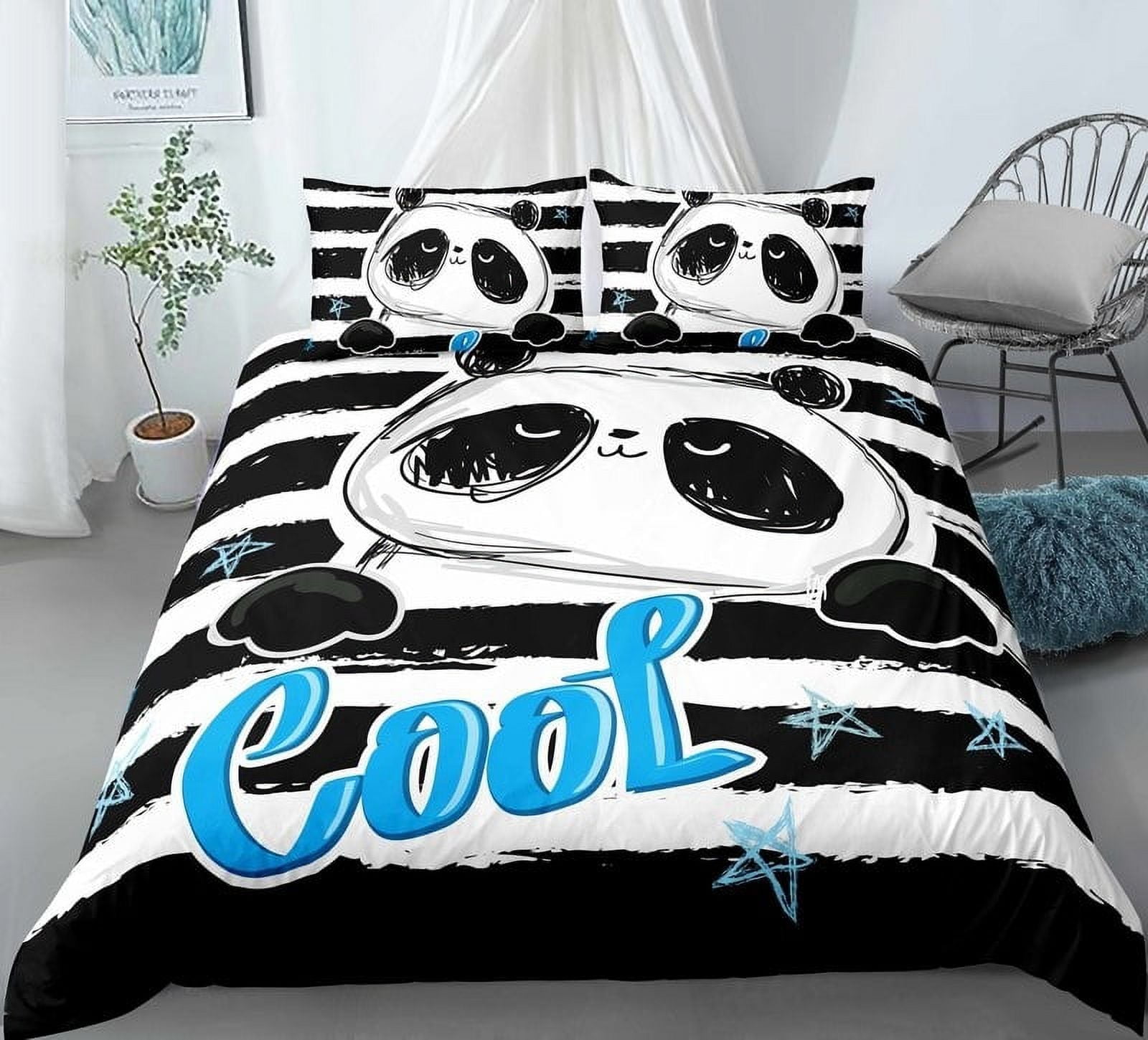 Kid Duvet Cover, Cute Panda Bedding Set for Bedroom Decor, Bear ...