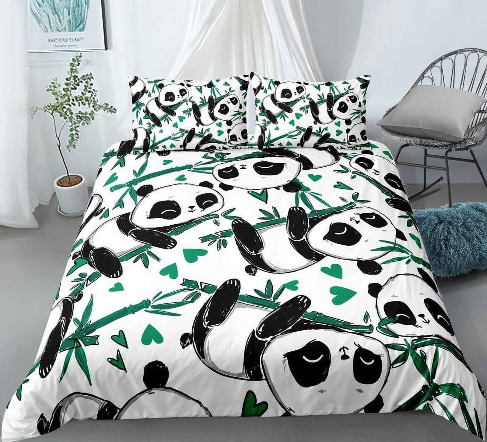 Kid Duvet Cover, Cute Panda Bedding Set for Bedroom Decor, Bear ...