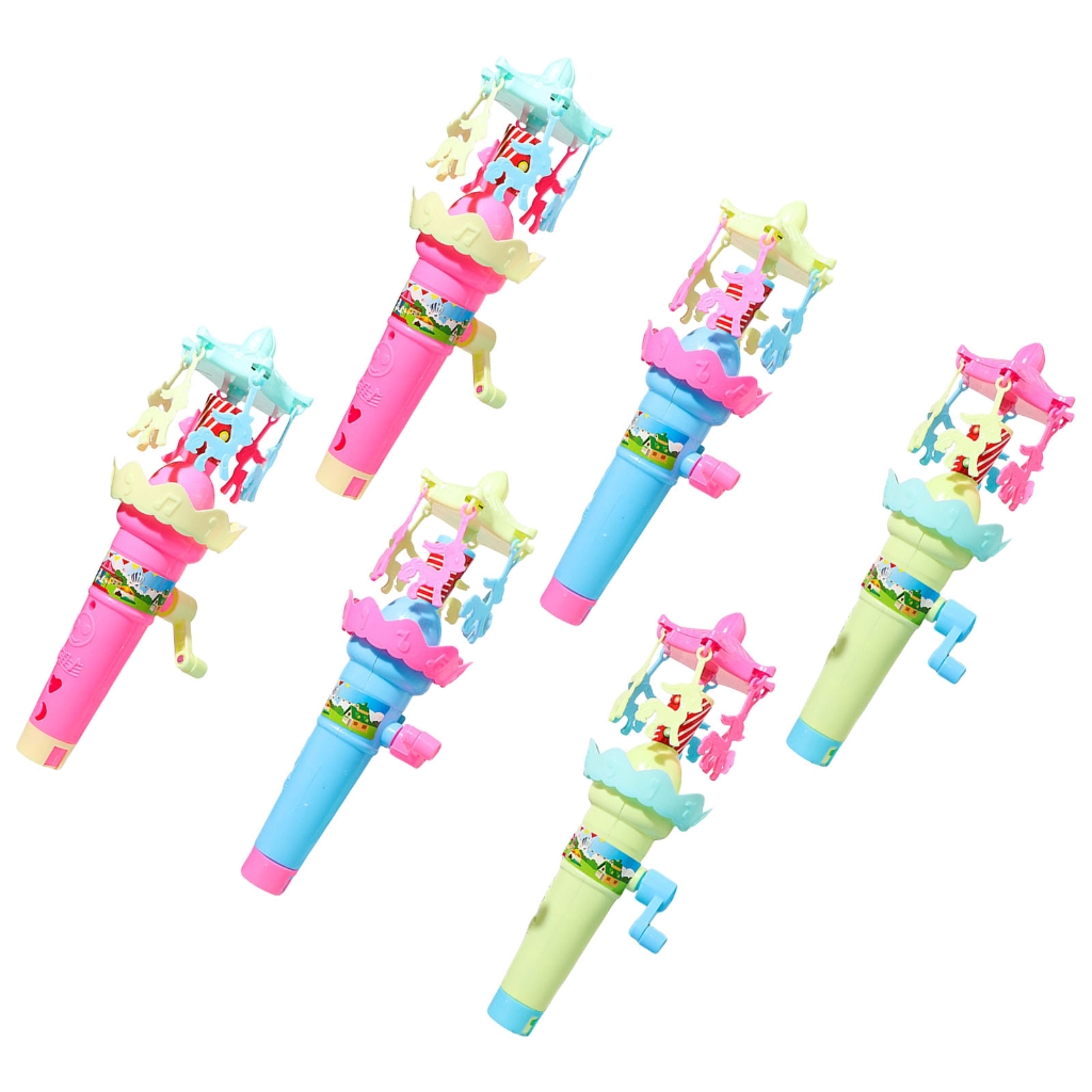 Kid Educational Toy Hand Cranked Rotating Carousel Toy with LED Lights ...
