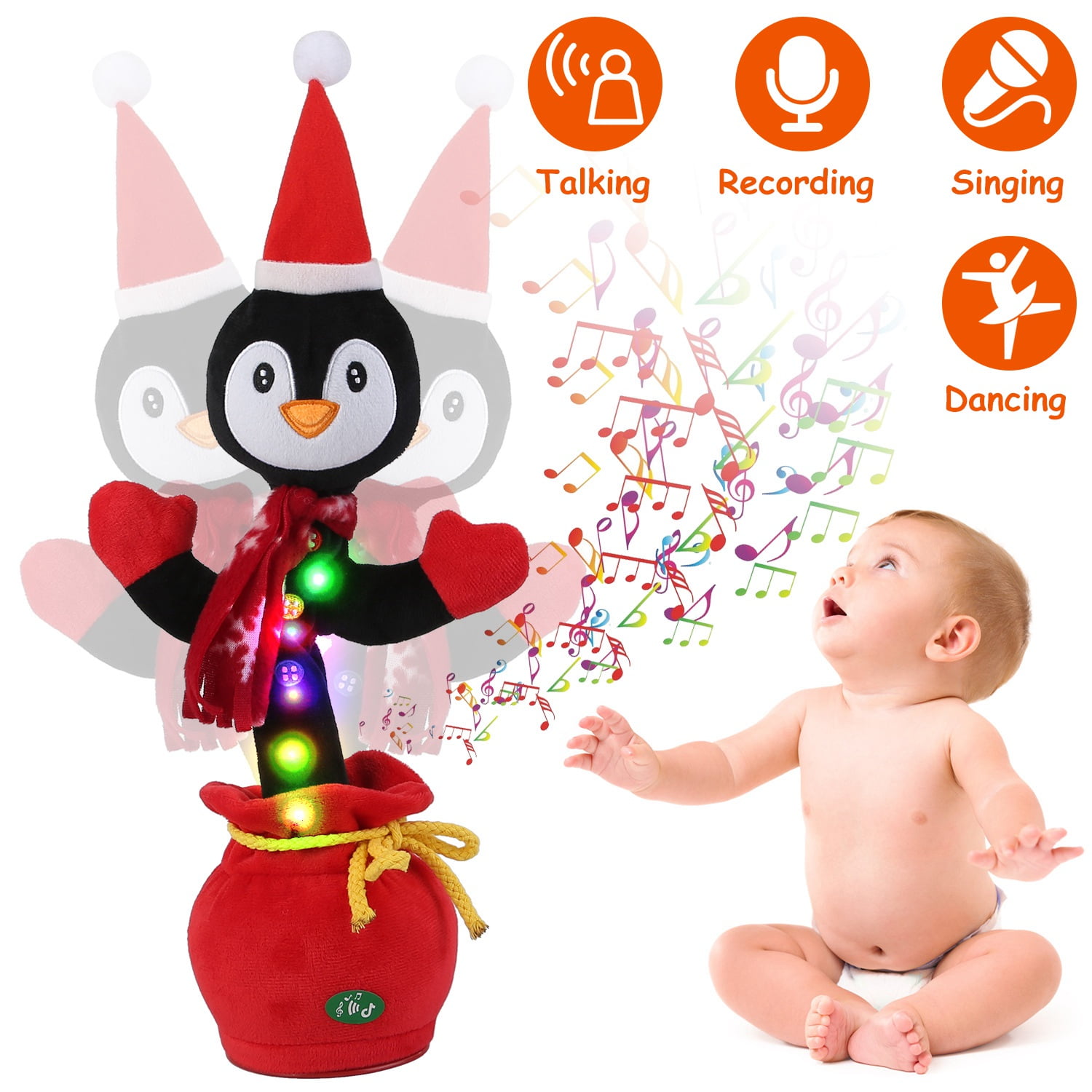 Kid Electric Plush Toy iMounTEK Christmas Glowing Dance Toy Interactive ...