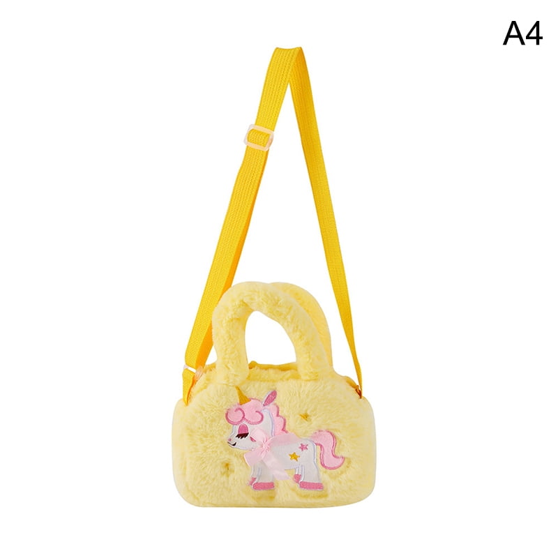 Kid Embroidery Unicorn Plush Crossbody Purses And Handbags Little Girls ...