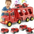 Friction Powered Preschool Fire Truck Playset with Small Cars ...