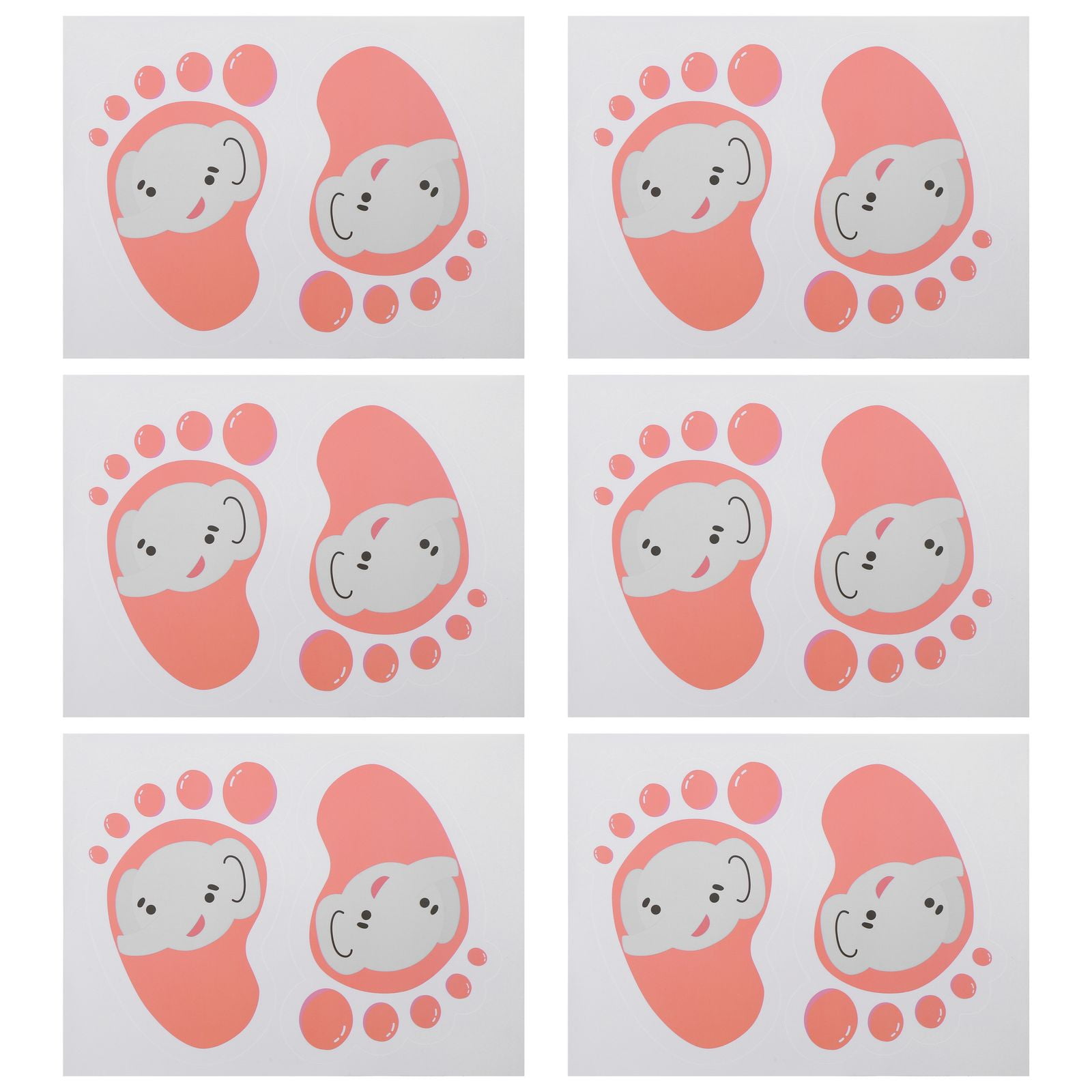 Toyandona 12 Pairs Pink Kid Floor Stickers PVC Waterproof Decorative ...