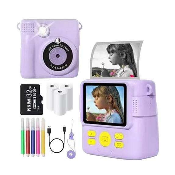 Kid Friendly Instant Print Camera for Children with Built-In 32GB ...