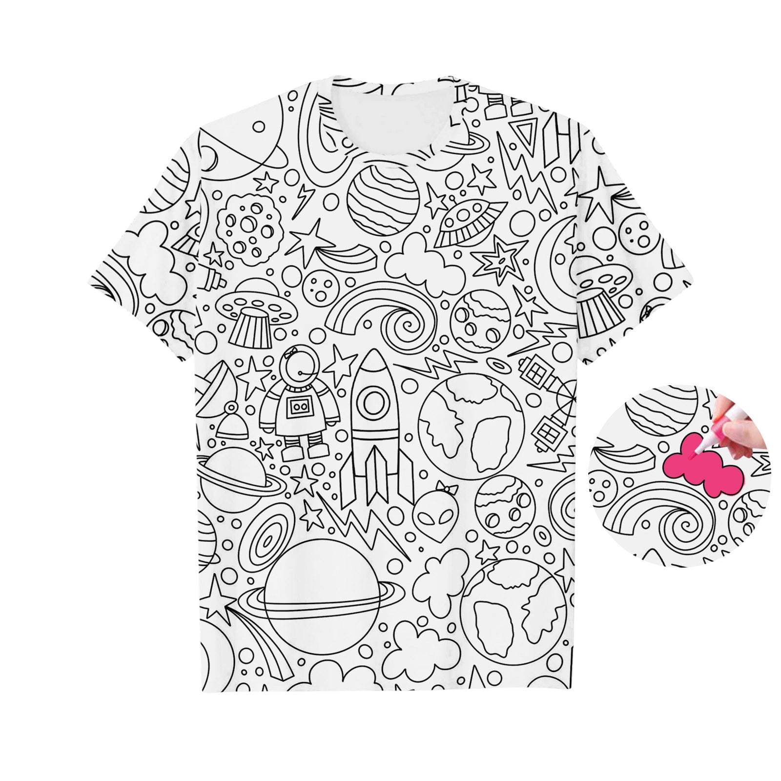 Kid Funny Diy Hand Print T Shirts Coloring Shirts for Kids Cotton Short ...