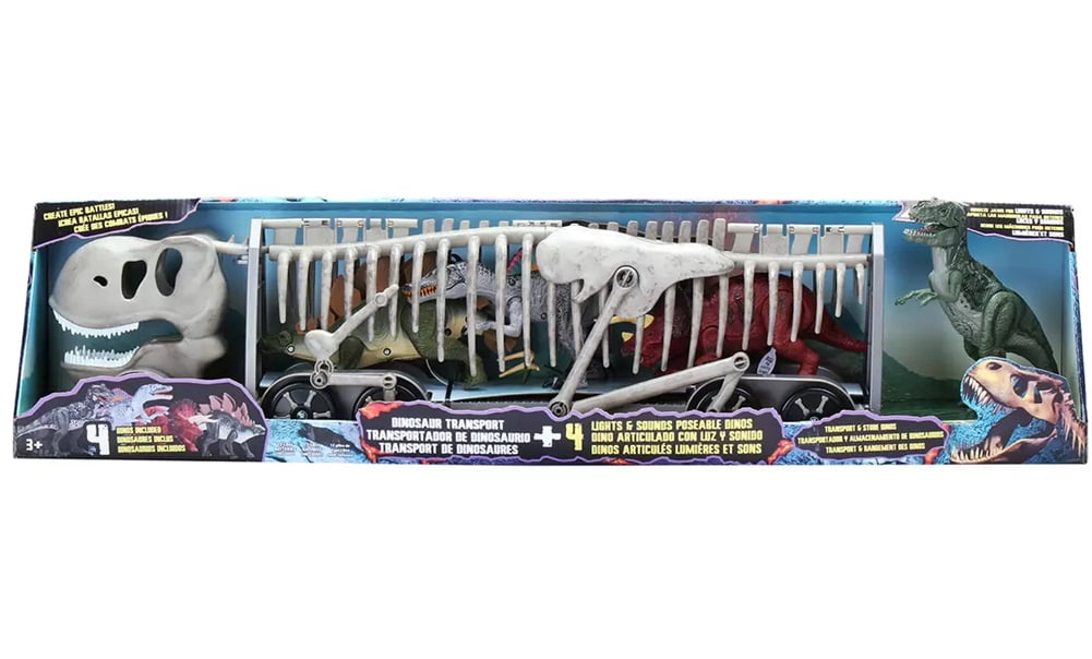 Kid Galaxy Dinosaur Transport with 4 Lights and Sounds Posable Dinos ...