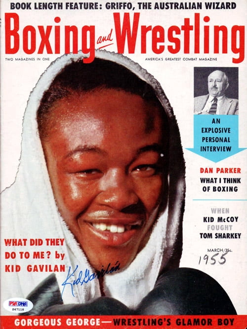 Kid Gavilan Autographed Boxing & Wrestling Magazine Cover PSA/DNA # ...