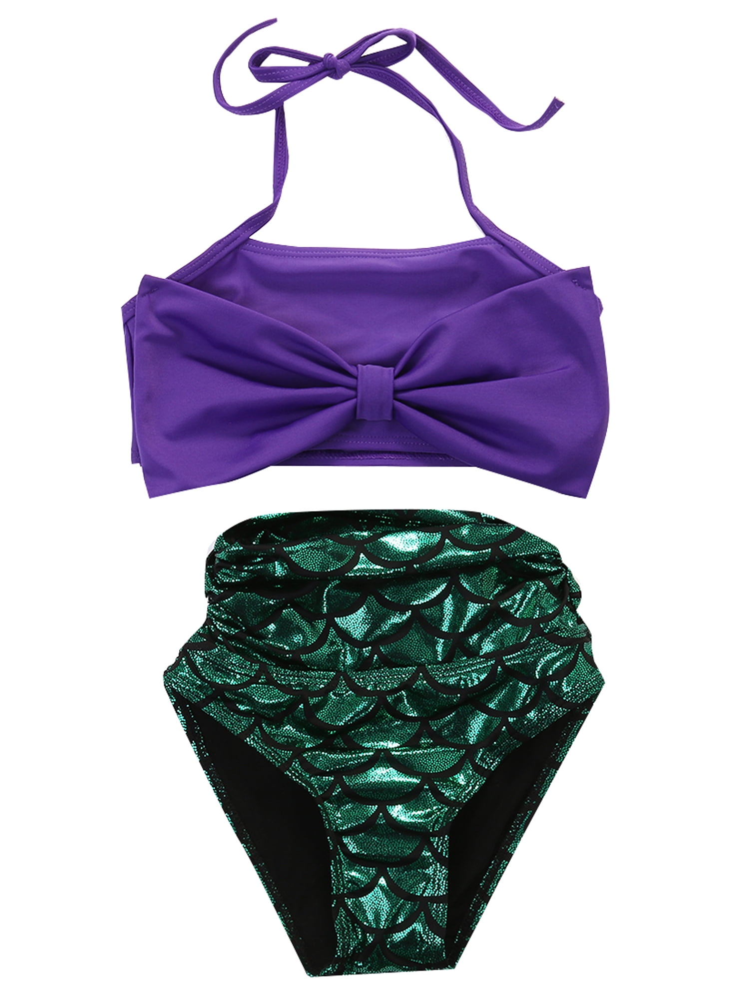 Kid Girl 2Pcs Princess Mermaid Sleeveless Tie Up Halter Big Bow-Knot ...