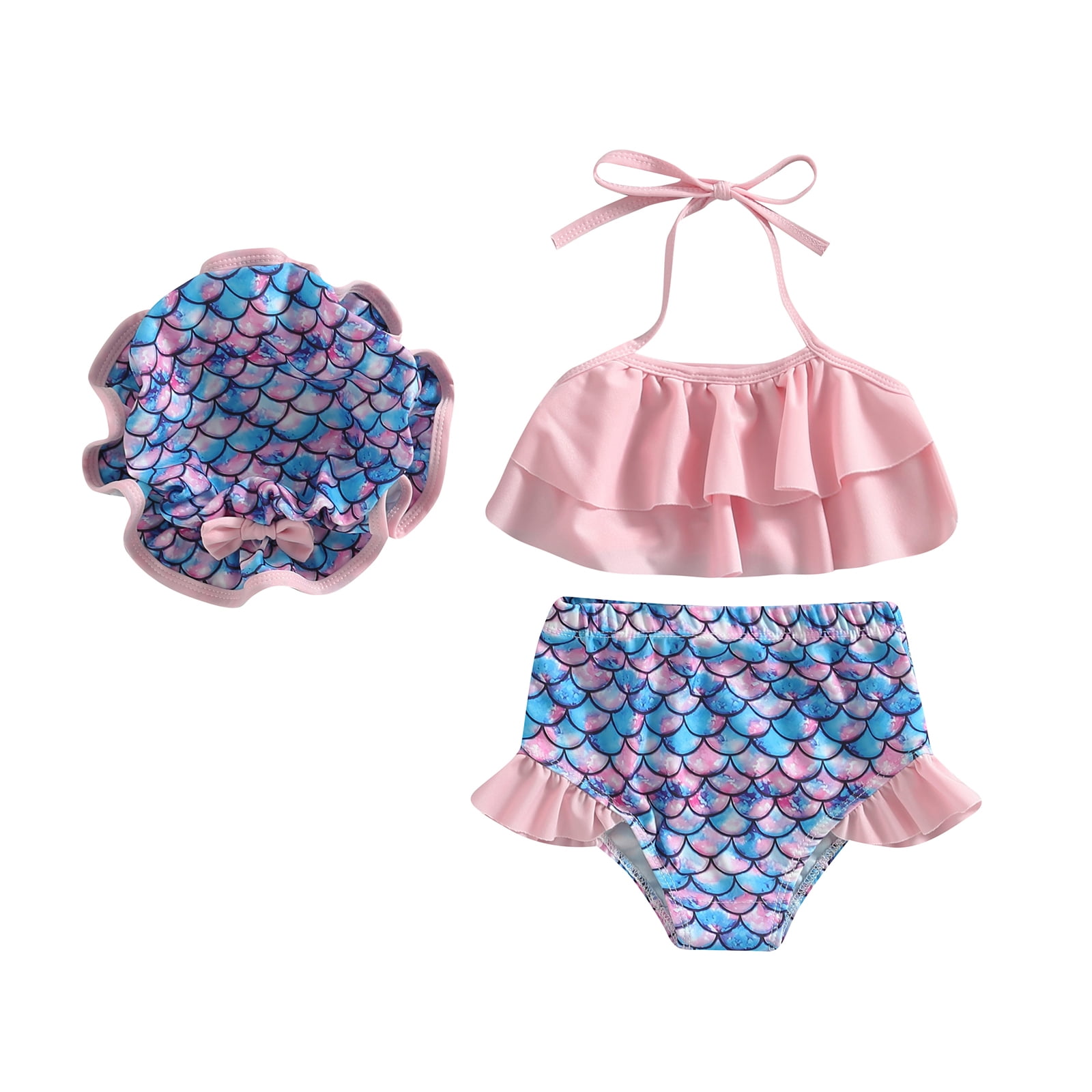 Kid Girl Bikini Swimsuit, Sleeveless Hanging Neck Vest Beach Pool ...