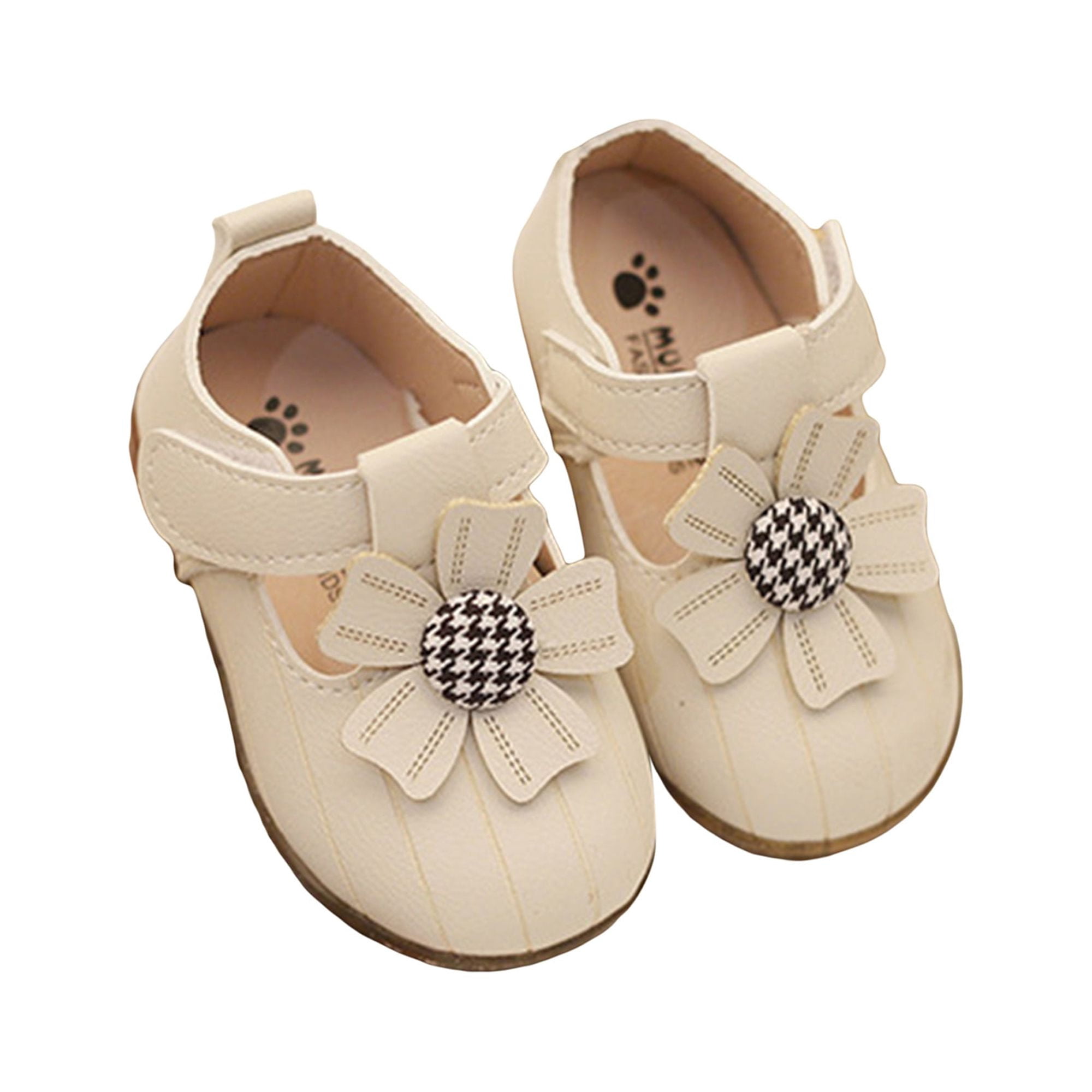 Kid Girl Prewalker Leather Cutout Flower Anti-Slip Fall Casual Shoes ...