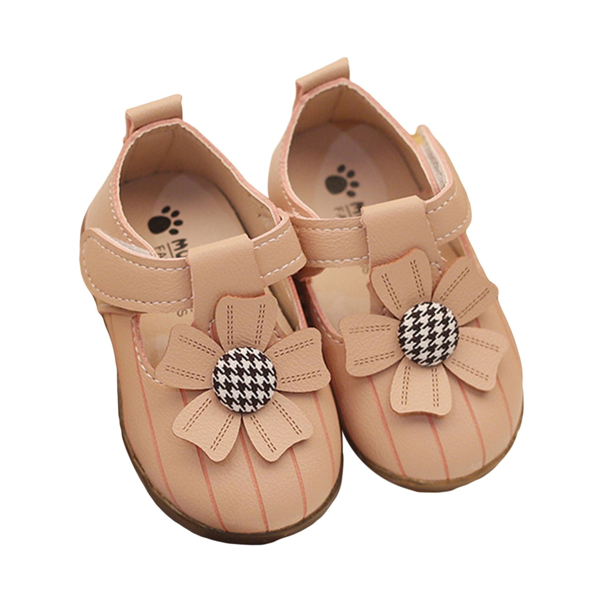 Kid Girl Prewalker Leather Cutout Flower Anti-Slip Fall Casual Shoes ...