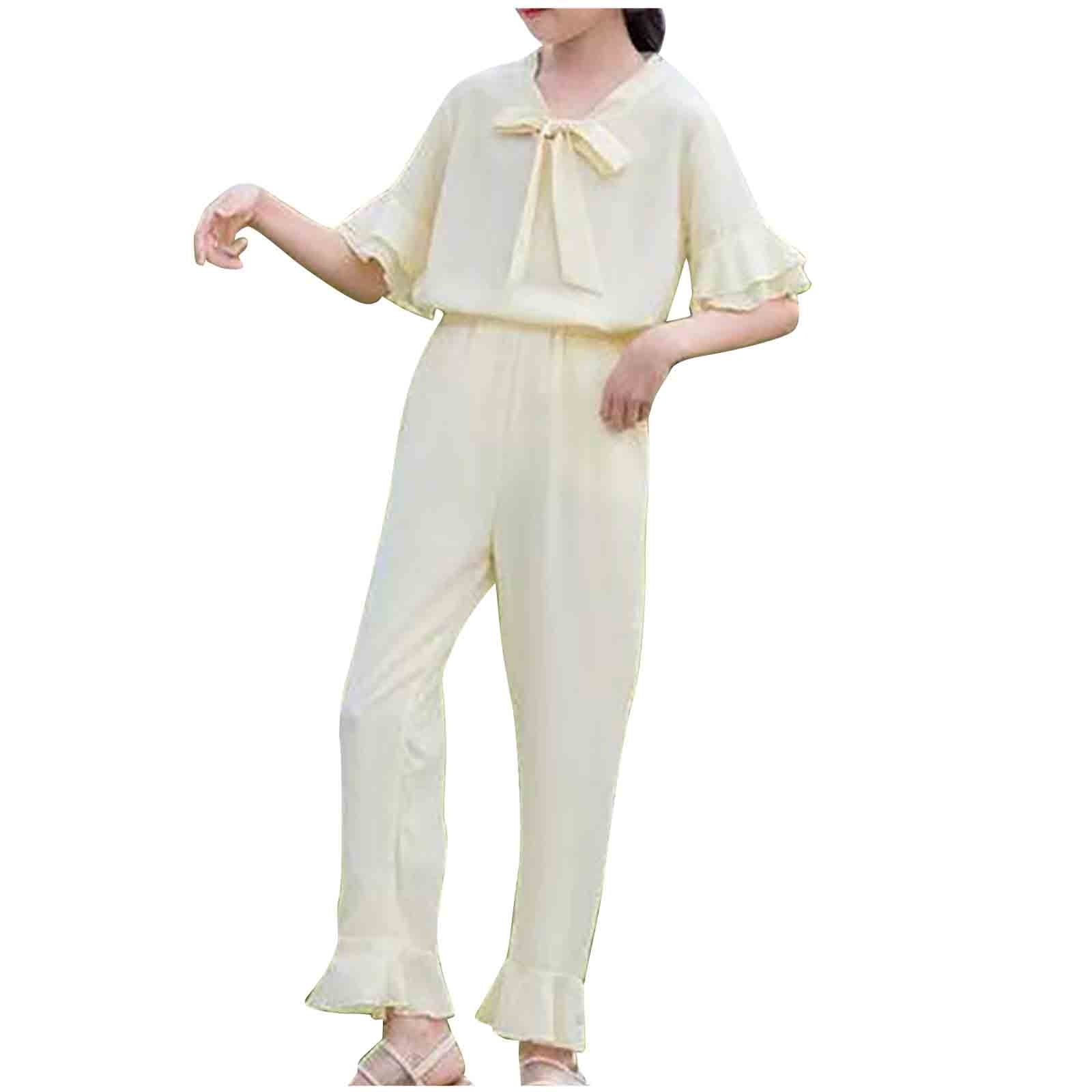 Kid Girls Fall Clothes Outfit - zyoiszvq Ruffle Half Sleeve Tops ...