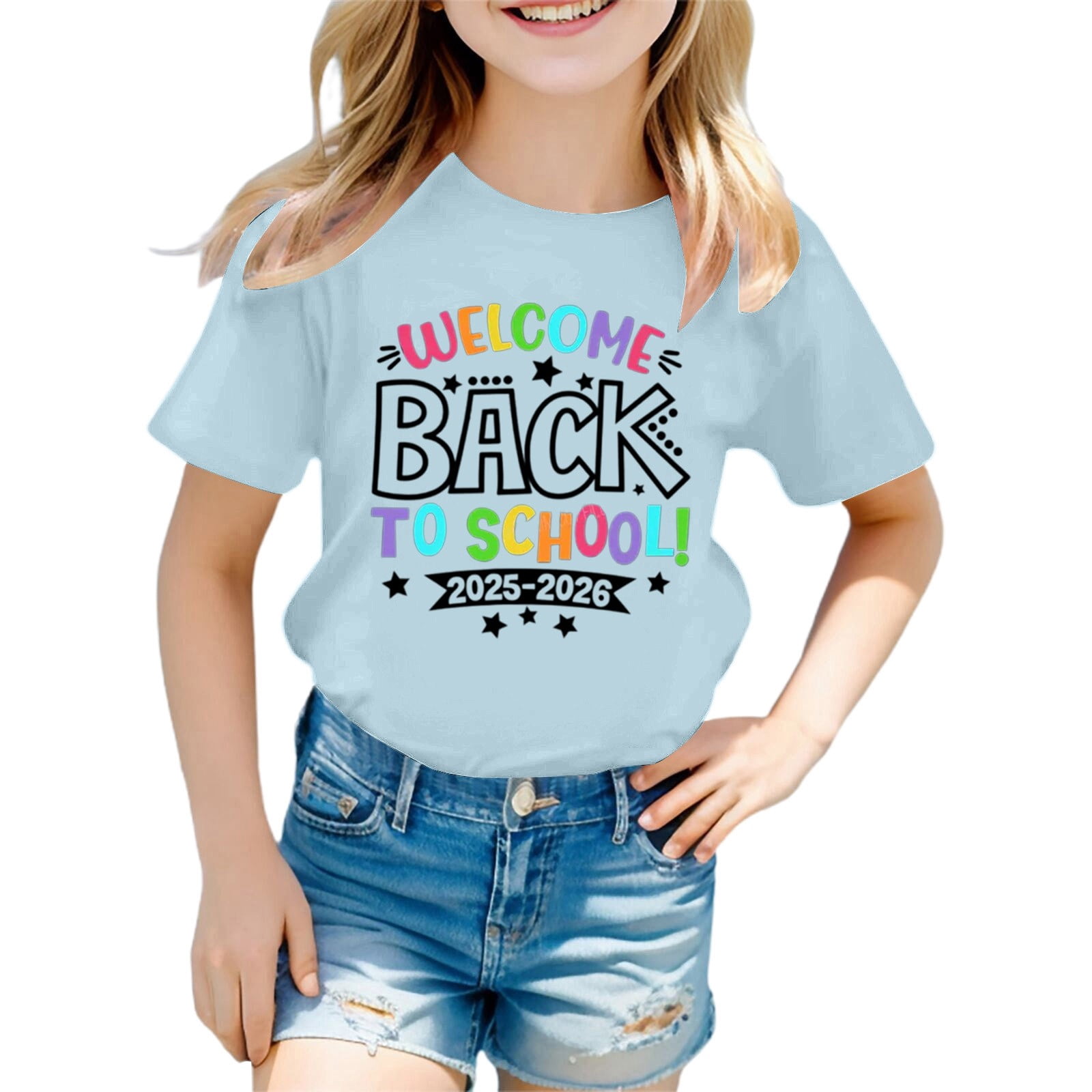 Kid Girls First Day Of School Shirt Hello Kindergarten Relaxed Fit ...