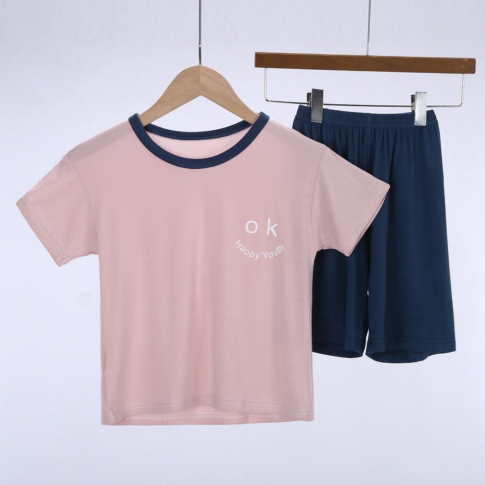 Kid Girls Pajamas Set Splice Crewneck Soft Comfort Spring Fall Pajamas ...