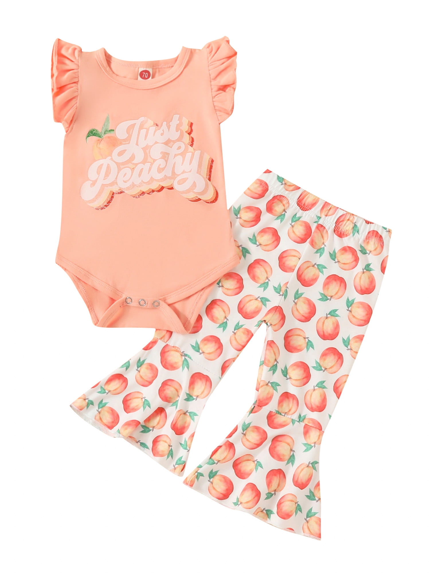 Kid Girls Pants Suit, Casual Street Fly Sleeve Round Neck Romper Tops ...