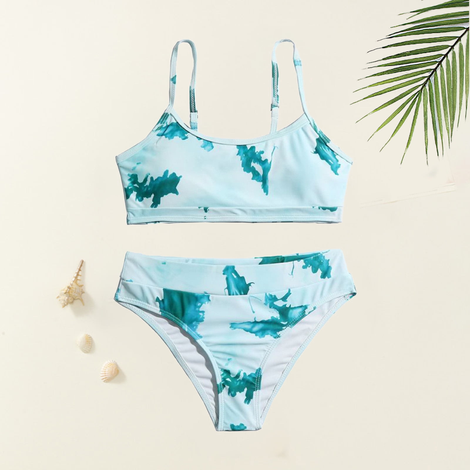 Kid Girls Swimsuits 2 Piece Beach Bikini Swimsuits Tie Dye Girls ...