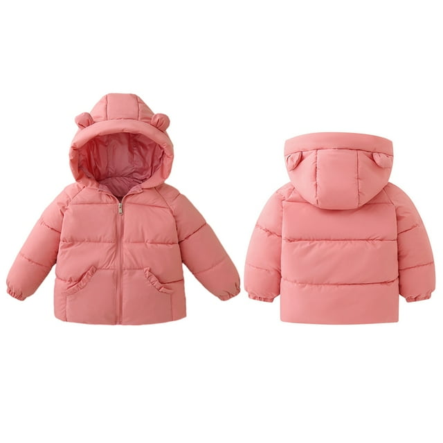 Kid Girls Winter Coat,Cute Bear Ear Hooded Padded Lightweight Puffer Jacket Down Kids Warm ...