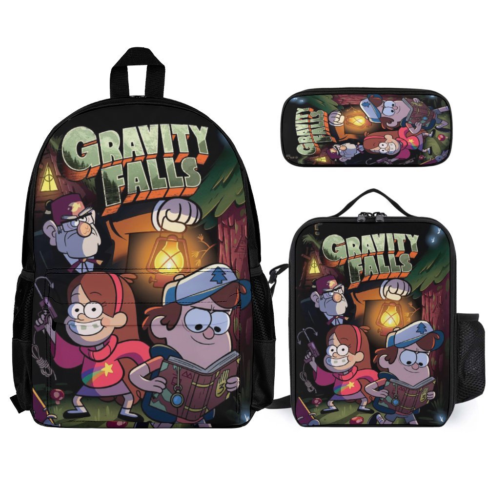 Kid Gravity Falls School Bag 3 Piece Backpack Set With Lunch Box And ...