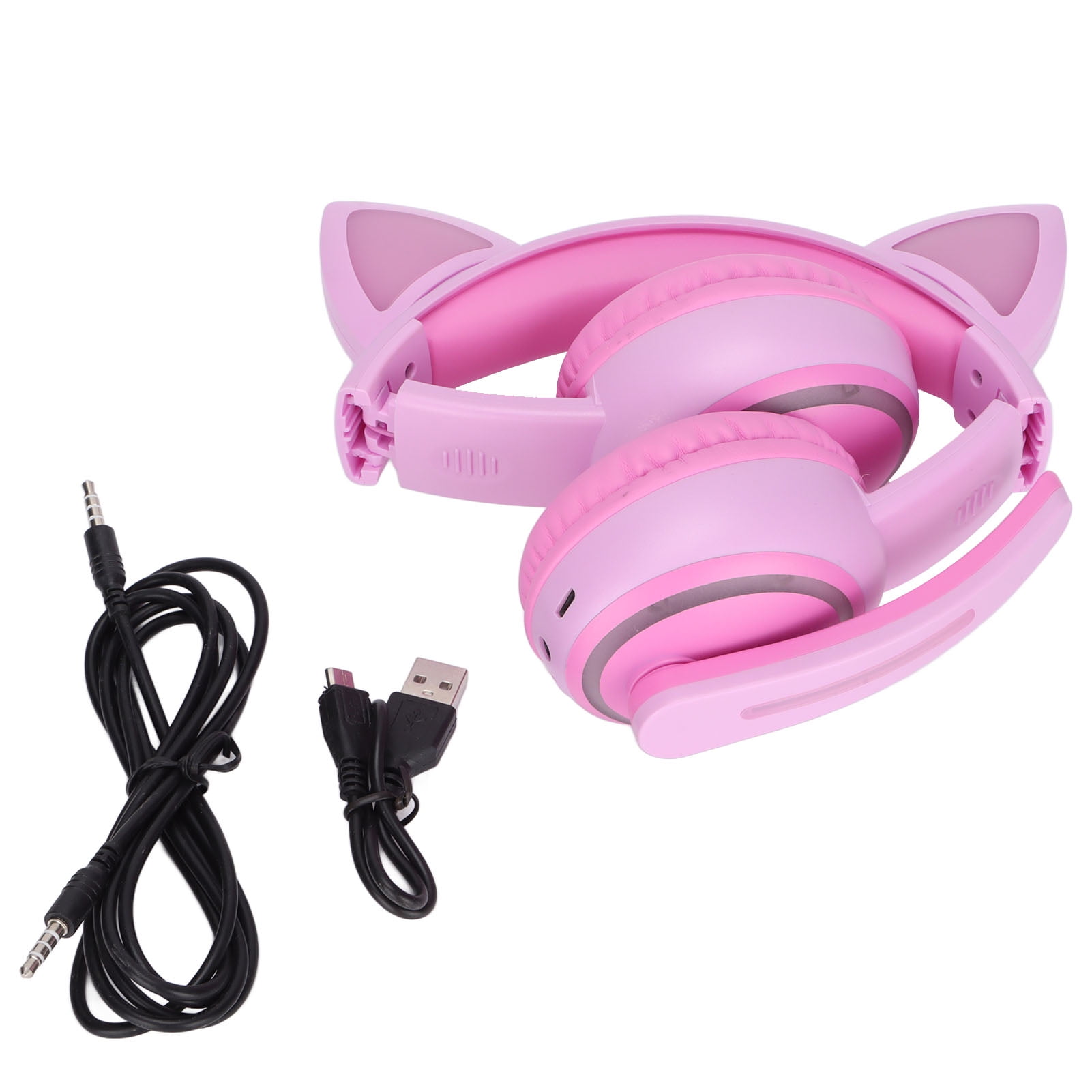 Kid Headphones Bluetooth Multifunctional Foldable Cat Ear Headsets with ...