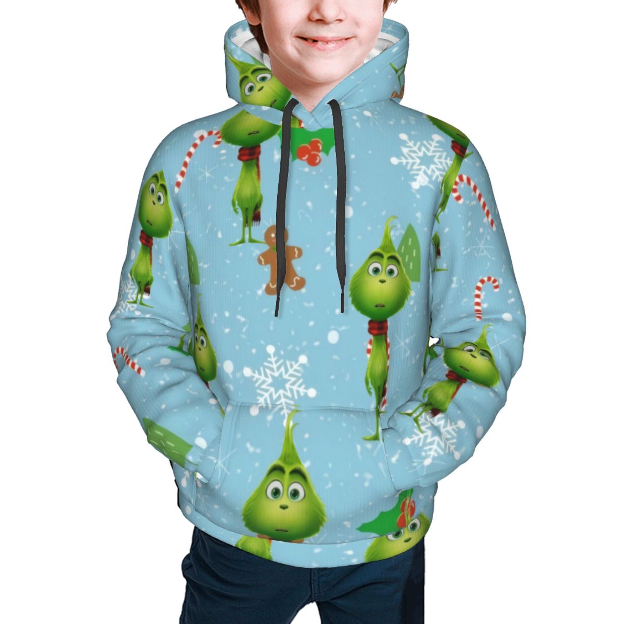 Kid Hoodies,Christmas Grinch Gingerbread Man Kids Hooded Sweatshirt ...