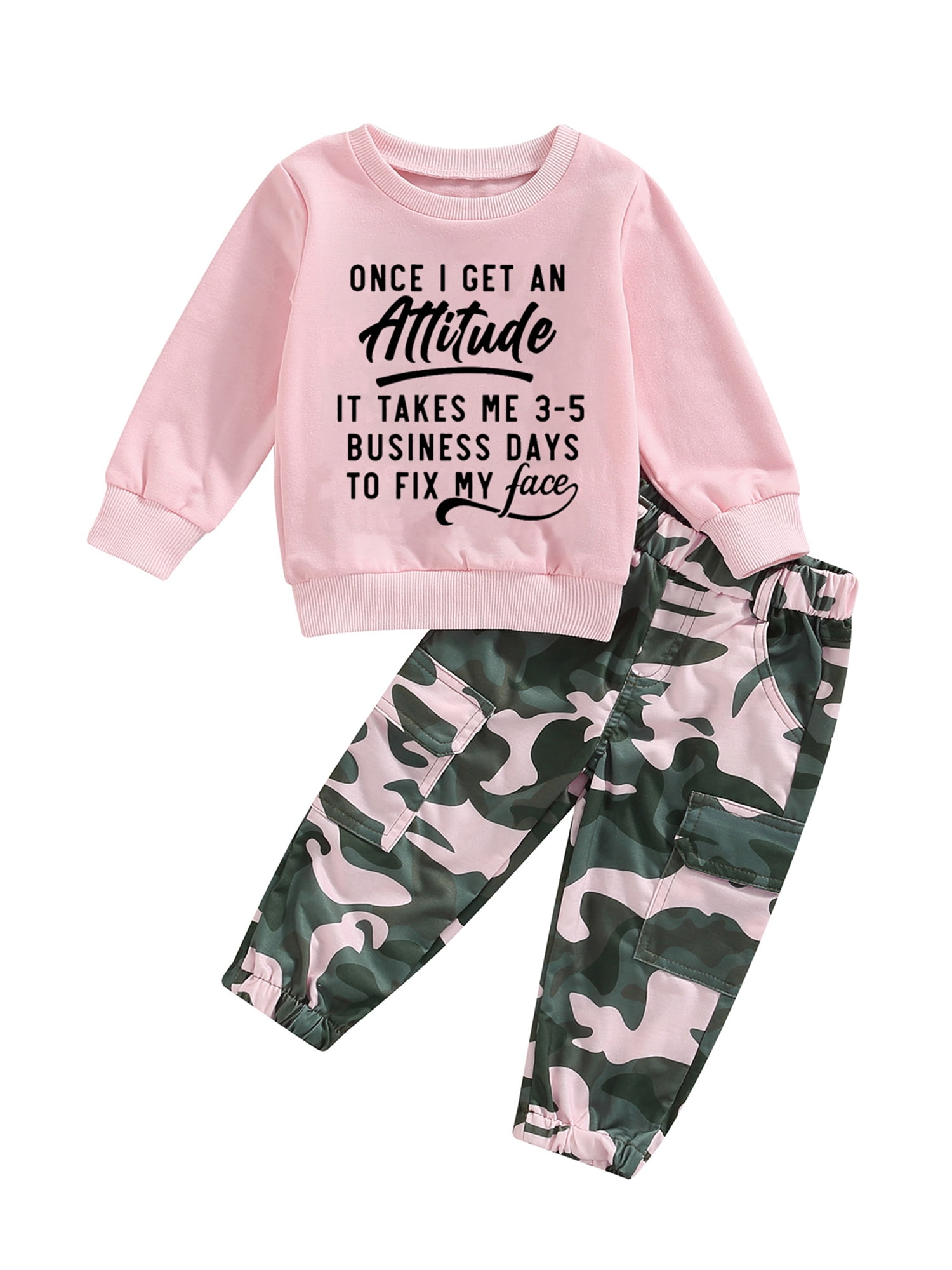 Kid Little Girls Camouflage Pants Clothing Set, 12 24 Months 2T 3T 4T ...