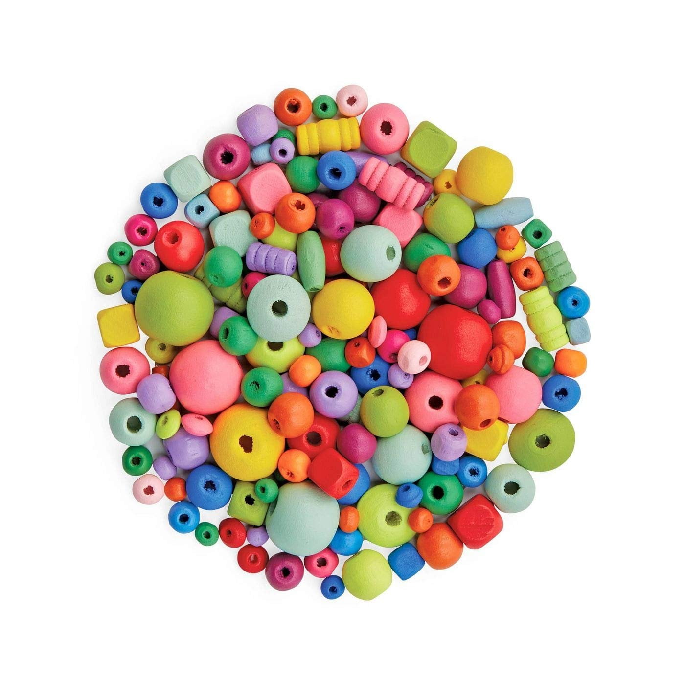 Kid Made Modern Collection 200 Rainbow Colored Wood Beads - Walmart.com