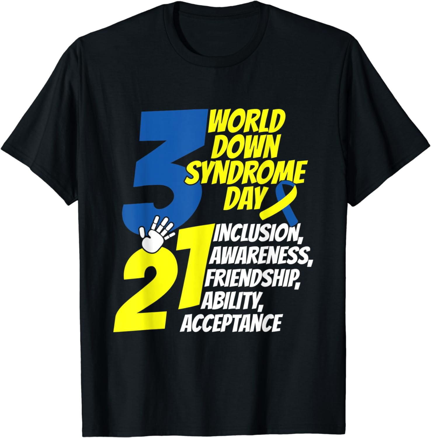 Kid Mom World Down Syndrome Awareness Day Ribbon March 21st T-Shirt ...