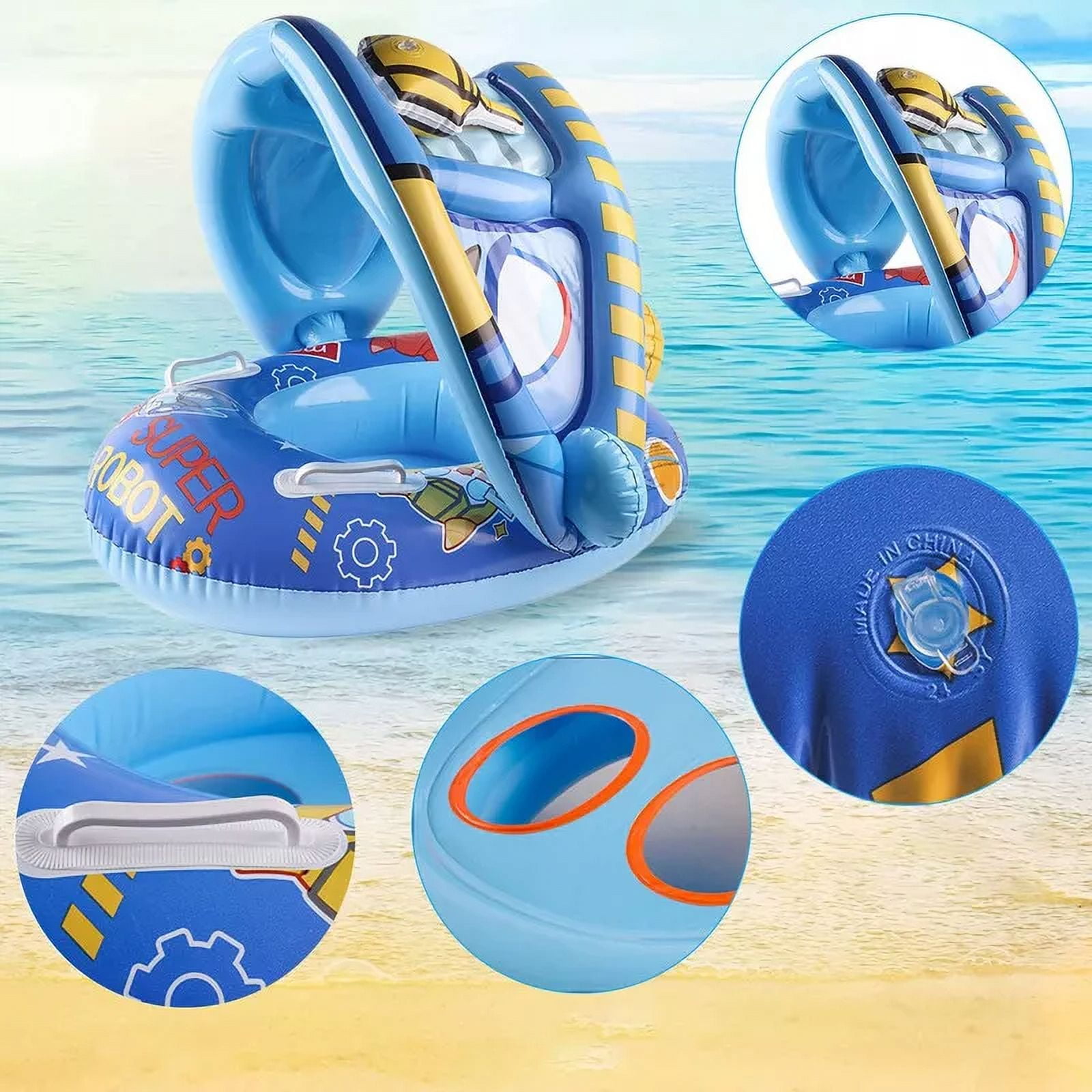 Kid Odyssey Kids Inflatable Pool Floats, Removable Sun Canopy, PVC, 6 ...