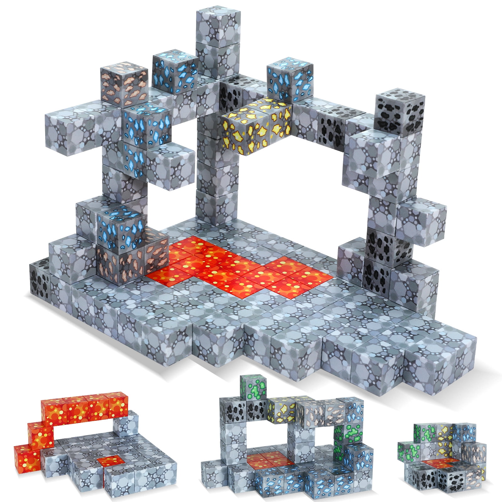 Kid Odyssey Magnetic Blocks, Build Mine Magnet World Set, 20 Pieces, 3D ...