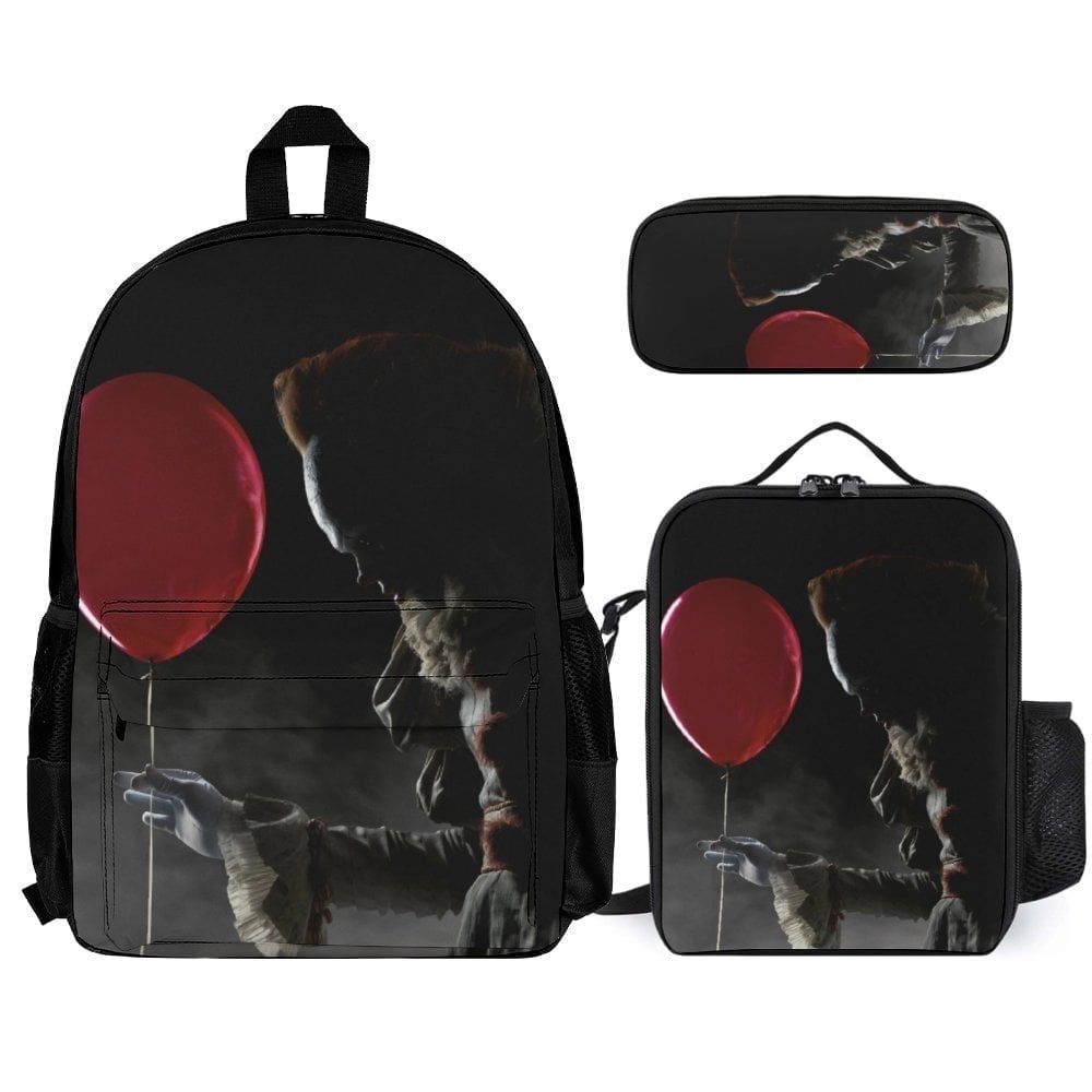 Pennywise 3 Piece Backpack Set With Lunch Box And Pencilcase Casual ...