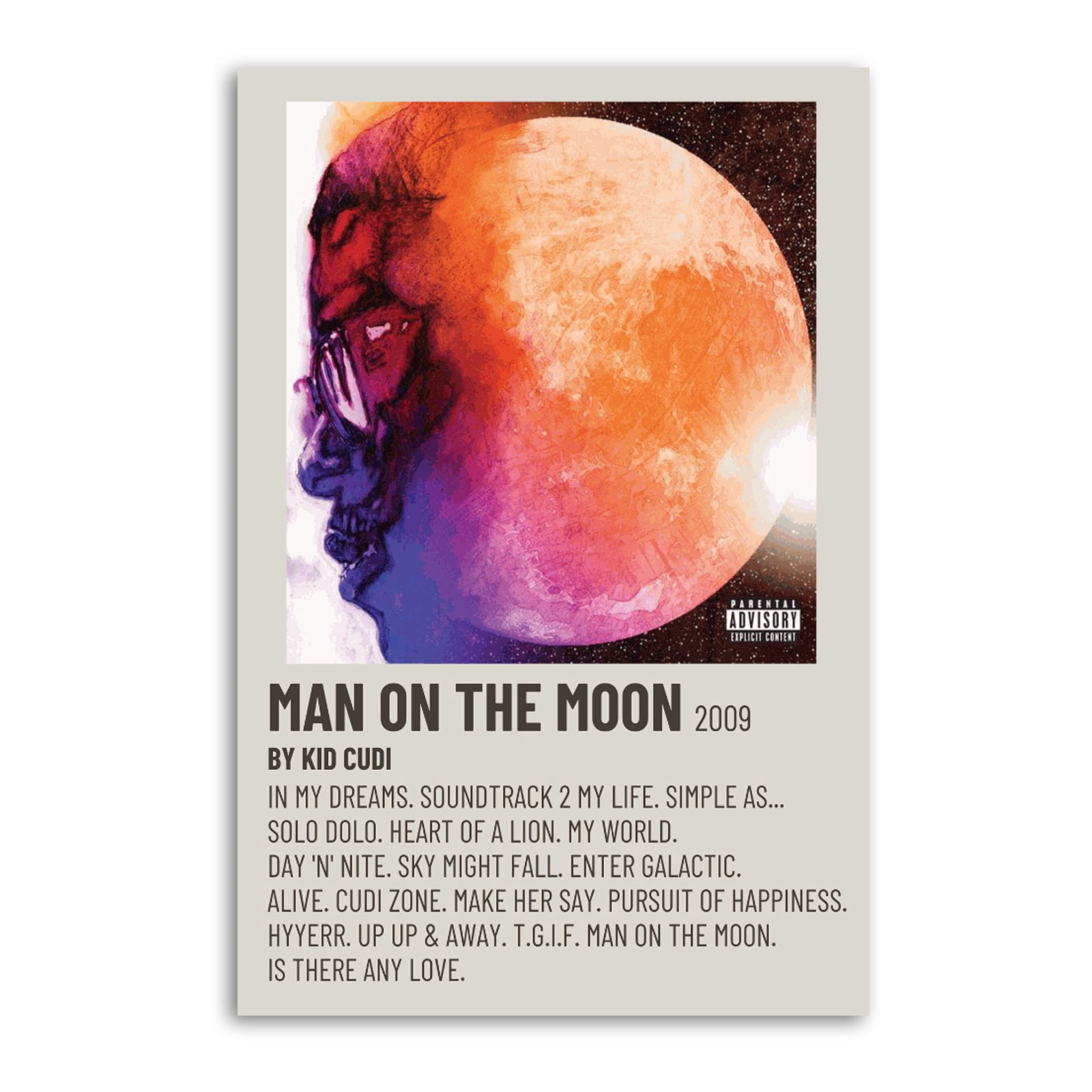 Kid Poster Cady Man on Moon The End of Day Album Cover Music Art Poster ...