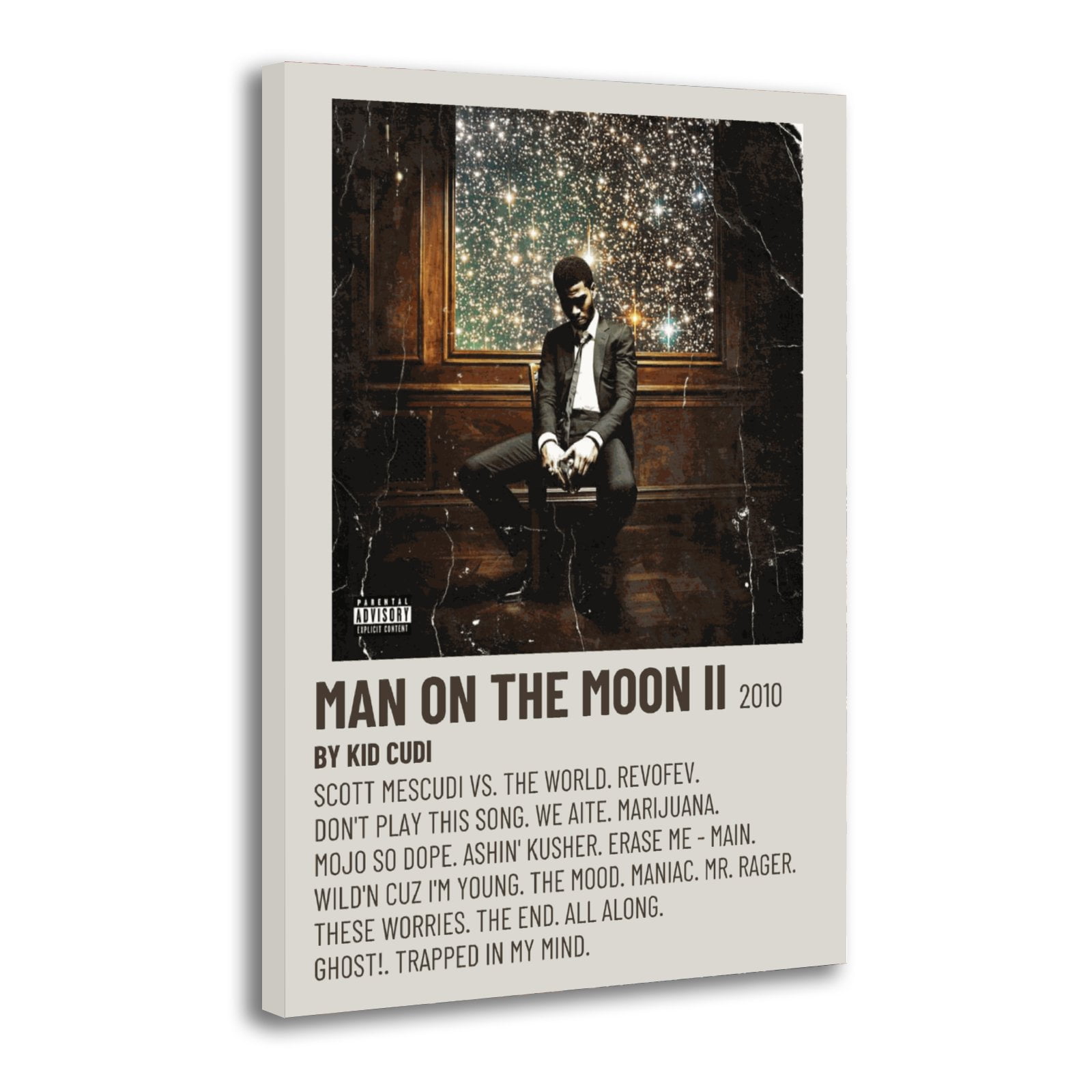 Kid Poster Cudi Man On Moon II Album Cover Music Canvas Wall Art Prints ...