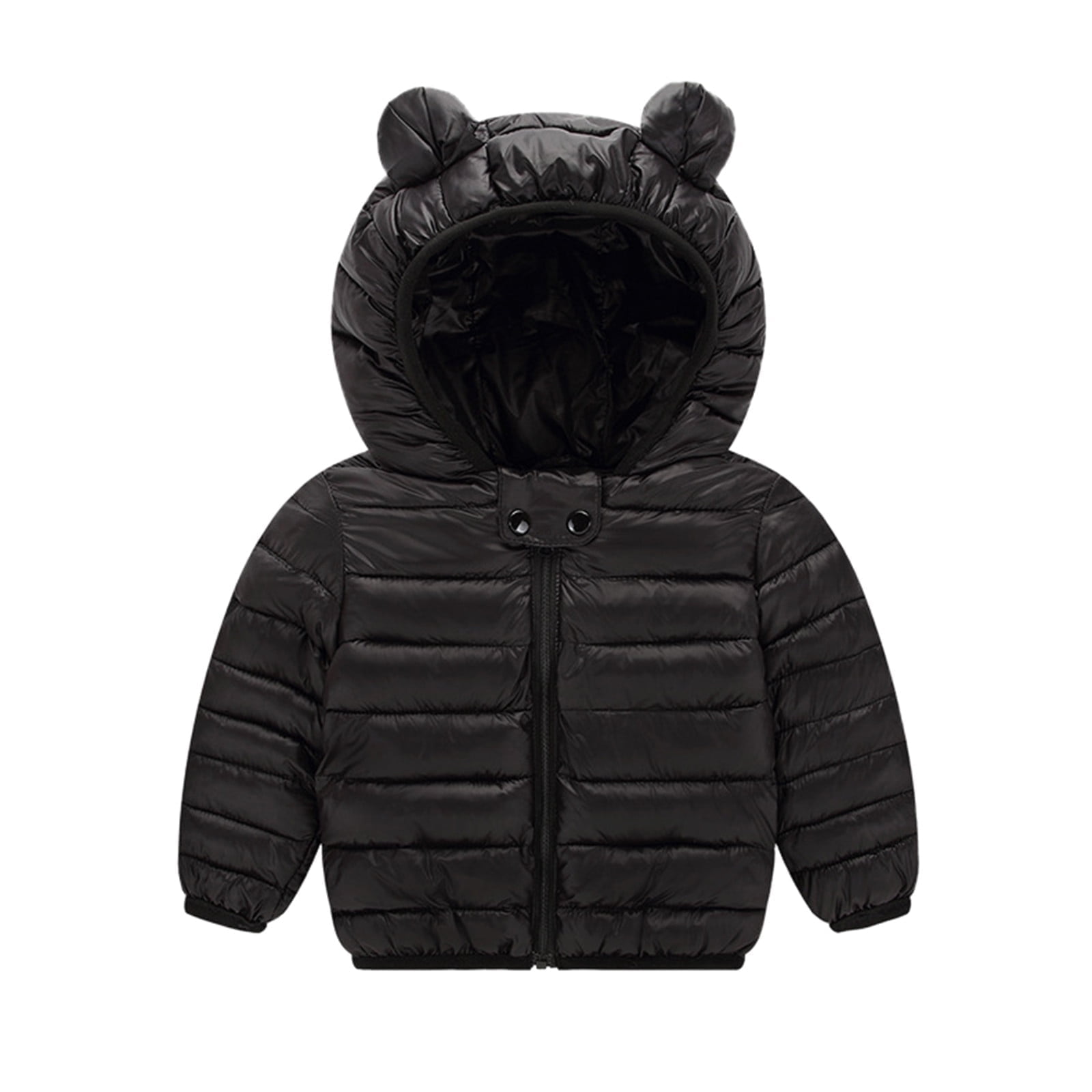 Kid Puffer Coat Cute Bear Ears with Hoods Zipper up Down Coats for Baby Boys Baby Girl 6-12 ...